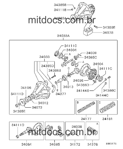 Pajero Sport - Rolamento dianteiro de acionamento do diferencial ...
